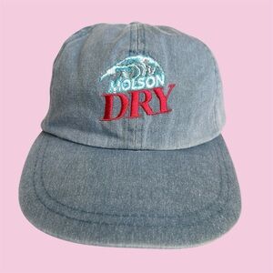 AJM Headwear | Accessories | Vintage 9s Molson Dry Beer Embroidered Dad ...